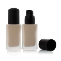 China Clear Seal Foundation 30ml Bottle Liquid Foundation Bottle With Rubber Cap Glass Skincare Containers for sale
