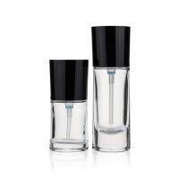 China Round Liquid Foundation Bottles Clear 30ml Airless Pump Bottle for sale