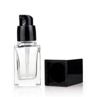 China Packaging 25ml Liquid Foundation Bottles Glass Square With lotion pump for sale