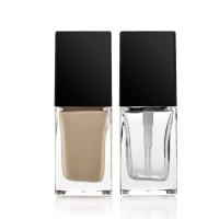 China Packaging 25ml Liquid Foundation Bottles Glass Square With lotion pump for sale