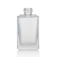 China 30ml Clear Square Glass Lotion Bottle Empty Cosmetic Foundation Container F131 for sale