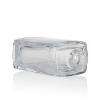 China 30ml Clear Square Glass Lotion Bottle Empty Cosmetic Foundation Container F131 for sale