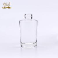 China 35ml Clear Glass Foundation Bottle with Acrylic Cover and Lotion Pump for Cosmetics for sale