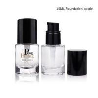 China 30ml Square Glass Foundation Bottle with Black Lotion Pump for Skin Care Cosmetic Packaging for sale