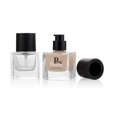 China Empty 15ml 30ml Airless Foundation Bottle Clear Frosted With Pump for sale
