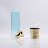 China Painting Blue Empty 100ml Frosted Glass Bottle With Screw Cap Pump For Lotion for sale