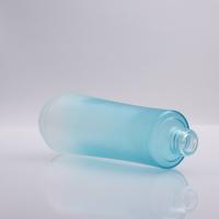 China Painting Blue Empty 100ml Frosted Glass Bottle With Screw Cap Pump For Lotion for sale