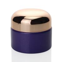 China Manufacturer Custom Cream Packaging Glass 30ml Purple Cream Glass Jar For Cosmetic for sale