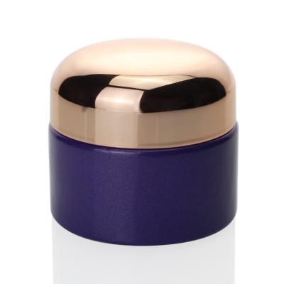 China Manufacturer Custom Cream Packaging Glass 30ml Purple Cream Glass Jar For Cosmetic for sale