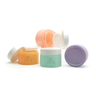 China Custom Empty 50g Cosmetic Matte Painting Glass Cream Jar With White Screw Lids for sale