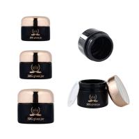 China Black 20g 30g 50g Cream Glass Jars Empty Makeup Container for sale