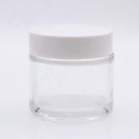 China 60g Frosted Cream Glass Jars Plastic Cap Eco Friendly For Cosmetic for sale