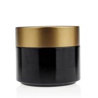 China Waterproof Recycled 100g Black Glass Cosmetic Jars Custom Printed Private for sale
