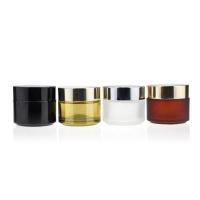 China Waterproof Recycled 100g Black Glass Cosmetic Jars Custom Printed Private for sale