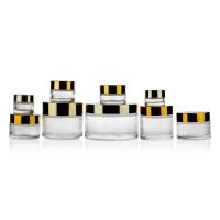 China Aluminum Lid 5g-200g Cream Glass Jars Round Shape For Skin Care Cream for sale