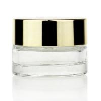 China 3ml 15ml 20ml Cosmetic Cream Jar Glass Clear With Gold Lids for sale
