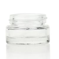 China 3ml 15ml 20ml Cosmetic Cream Jar Glass Clear With Gold Lids for sale