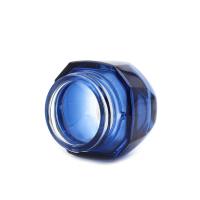 China Blue Glass 50g Square Cosmetic Jar UV plating wear resistant for sale