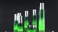 China 30ml 60ml 120ml Cosmetic Packaging Set Reusable Green Round Shape for sale
