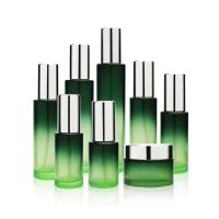 China 30ml 60ml 120ml Cosmetic Packaging Set Reusable Green Round Shape for sale