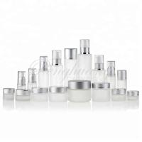 China 5g-200g Empty Frosted Glass Cosmetic Packaging Gogerous With Lid for sale