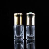 China Customized Round 3ml Clear Glass Roller Bottles With Aluminum Gold Cap for sale