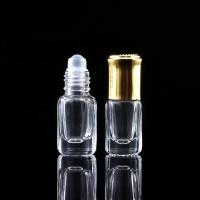 China Customized Round 3ml Clear Glass Roller Bottles With Aluminum Gold Cap for sale