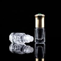 China Customized Round 3ml Clear Glass Roller Bottles With Aluminum Gold Cap for sale
