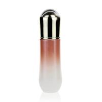 China Gradient Whiet Pink Lotion Glass Bottles Pump 100ml 3.4 Oz Glass Bottle for sale