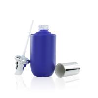 China Blue 100ml ODM Glass Serum Pump Bottles With Silver Pump And Cover for sale