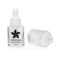 China Luxury Cosmetic Packaging Empty Clear Skincare 15ml Serum Glass Dropper Essential Oil Bottle with Pipette for sale