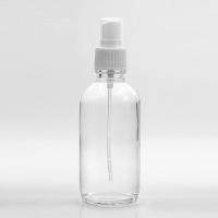 China Liquid 120ml Clear Boston Glass Bottles With Pump Spray for sale