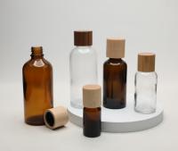 China Personal care bamboo Amber Oil Dropper Glass Bottle for sale