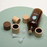 China Personal care bamboo Amber Oil Dropper Glass Bottle for sale