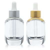 China 30ml Glass Serum Dropper Bottle Cosmetic Packaging with Hot Stamping for sale