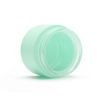 China Empty Painting Green Cosmetic Container Package Frosted Cream Glass Jars 30g 50g for sale