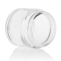 China MSDS Clear 200g Cream Glass Jars With Gold Black White Cap for sale