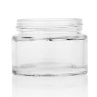 China MSDS Clear 200g Cream Glass Jars With Gold Black White Cap for sale