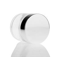 China MSDS Clear 200g Cream Glass Jars With Gold Black White Cap for sale