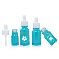 China 50ml Oil Dropper Glass Bottle Painting Blue Cosmetic Container for sale