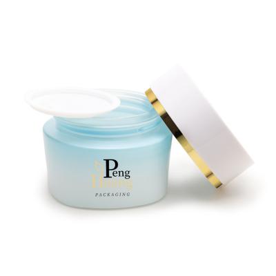 China Custom Face Cream Glass Jars Round Cosmetic Container for sale