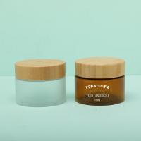 China Eco - Friendly Wide Mouth Cream Plastic Jar 150ml Clear Amber With Bamboo Cap for sale