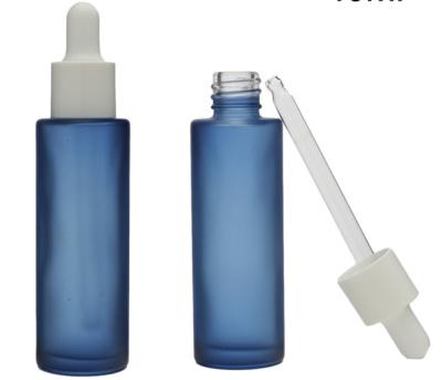 China Color Frosted 50ml Empty Serum Dropper Glass Bottle Packaging For Oil for sale