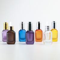China Flat Shoulder Glass Serum Dropper Bottle Eye Essential Oil Customized 50ml for sale