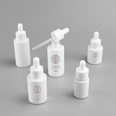 China Essential Oil Serum Clear Frosted Color Glass Dropper Bottle 30ml 20ml for sale
