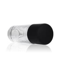 China 30ml Clear Glass Bottle with Black Screw Cap for Liquid Foundation Packaging for sale