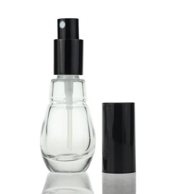 China Spray Cap Serum Glass Bottle Matte Black 30ml for sale