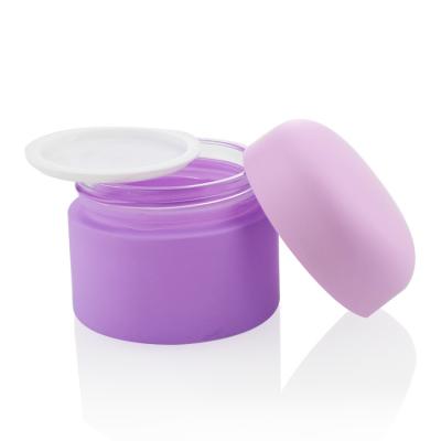 China Body Cream Cosmetic Packaging Jar Matte Purple Pink Color 15g 20g 30g 50g 100g for sale