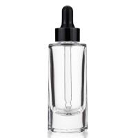 China 35ml Empty Liquid Foundation Bottles Clear With Alumina Plastic Tip Dropper Plug for sale
