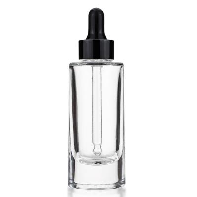 China 35ml Empty Liquid Foundation Bottles Clear With Alumina Plastic Tip Dropper Plug for sale